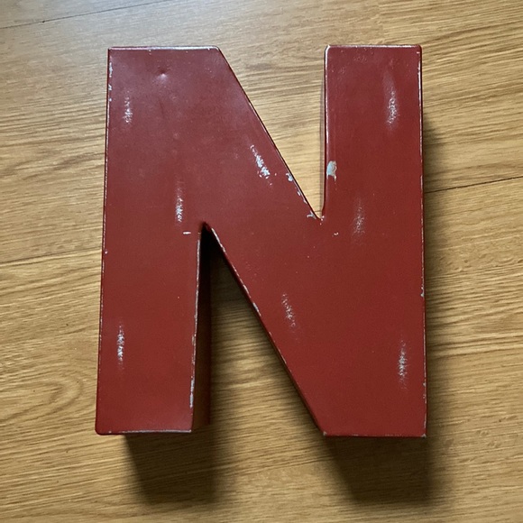 Wall Decor | 11 Tall Large Red Metal Wall Letter N By Foreside | Poshmark